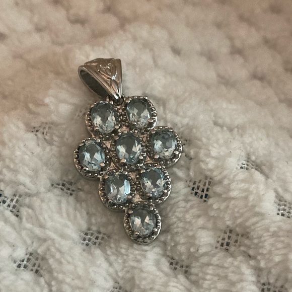 Jewelry | Sky Blue Topaz Grape Cluster Pendant In Stainless Steel 365 ...